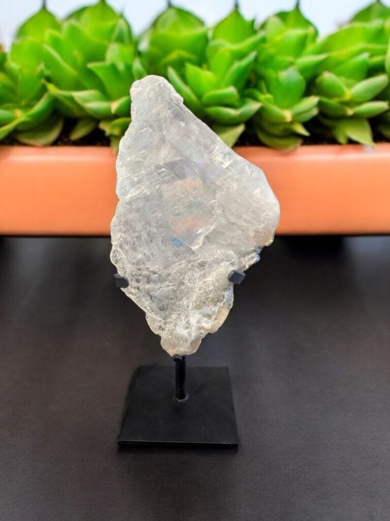 Selenite Chunk w/ Metal Stand - Serenity Stones