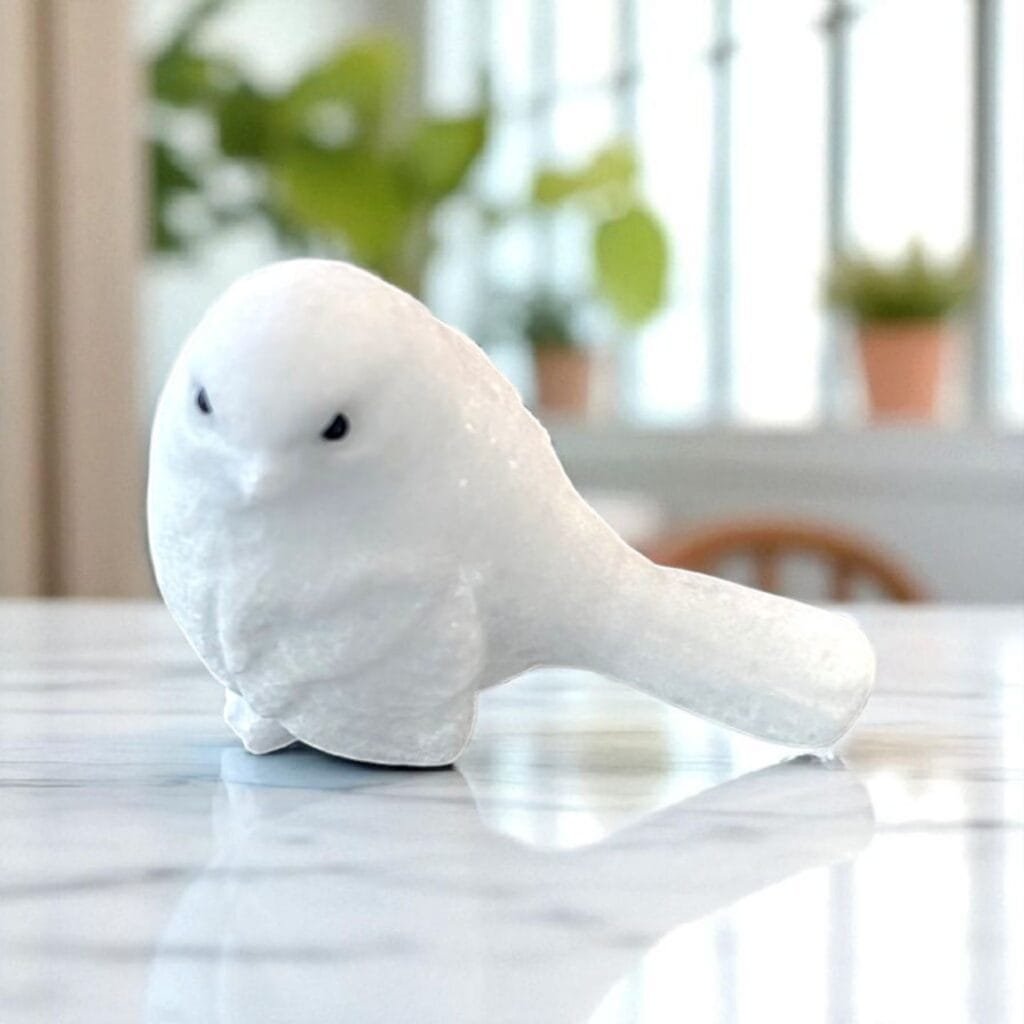 White Jade Bird Carving (Left) | Serenity Stones
