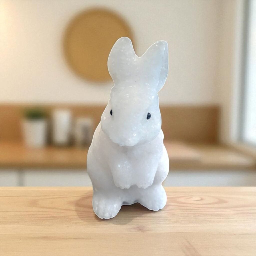 White Jade Rabbit Carving (L) | Serenity Stones
